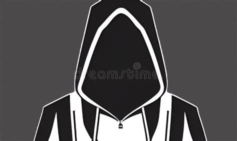 Silhouette Of Hacker Wearing Black Hoodie Sweatshirt Stock Vector Illustration Of Line