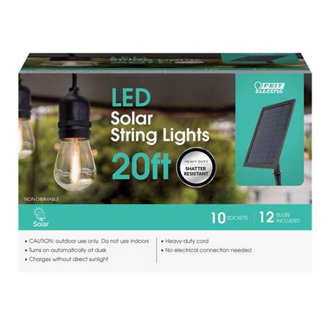 Feit Electric 20 Ft Soft White Solar Powered Led String Lights Sl20