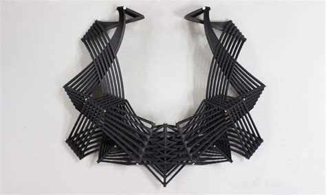 Sls 3d Printed Parametric Design Necklace With Black Nylon Facfox