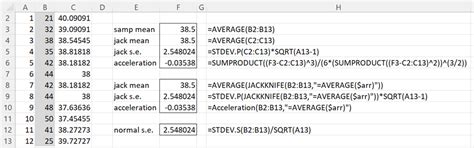 the jackknife real statistics using excel