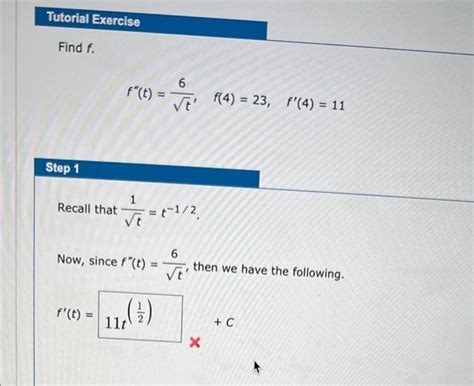solved tutorial exercise find f 6 f t ve f 4 23
