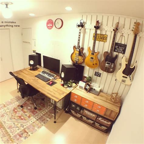 部屋全体 スタジオ ギター Diy デスク などのインテリア実例 2016 12 04 11 39 01 ｜ Roomclip（ルームクリップ） Roomclip（ルームクリップ