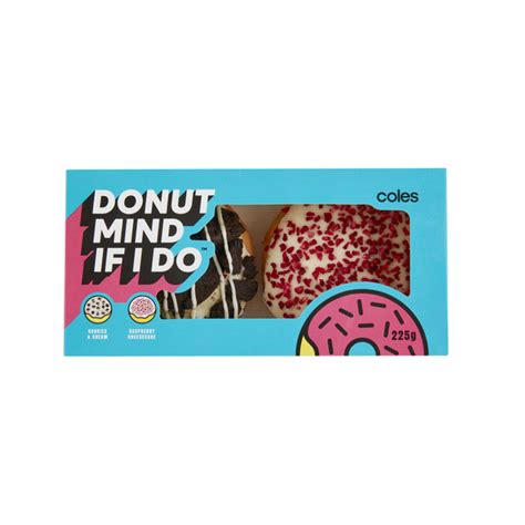 Buy Coles Donut Raspberry Cookies And Cream 2pk Coles