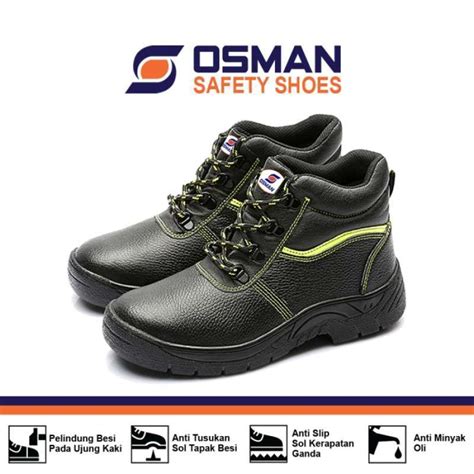 Promo Sepatu Safety Osman Safety Shoes Mid Cut Ujung Besi Tipe Os 018 39 Diskon 50 Di Seller