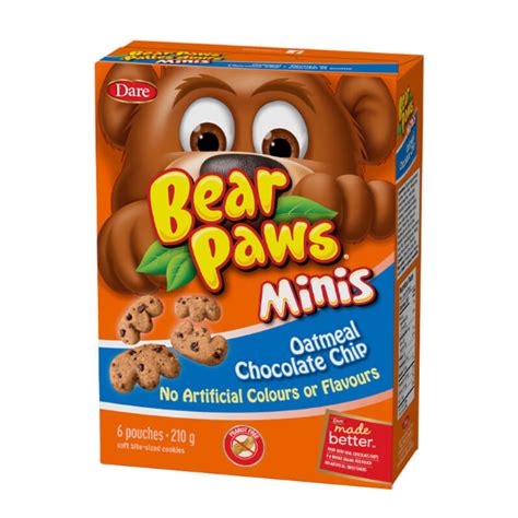 Bear Paws Pattes Dours Oatmeal Minis Chocolate Chip 35g Shams