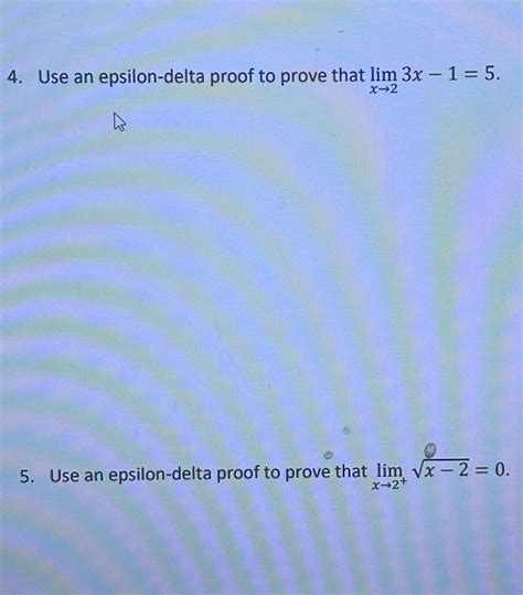 solved use an epsilon delta proof to prove that