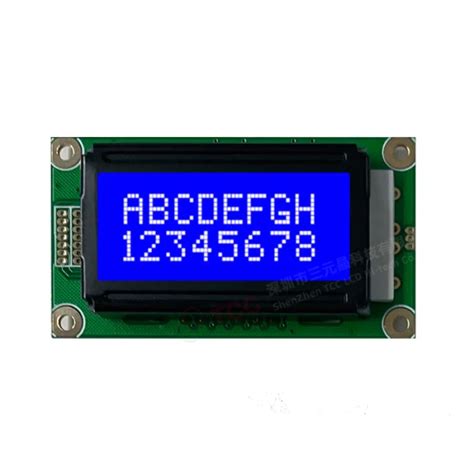 14 Pin 8X2 DOT Matrix Character Module 8 Bit Parallel Blue LCD Display 8X2 LCD And LCD Display