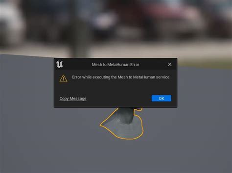 what is causing this error with mesh to metahuman r unrealengine