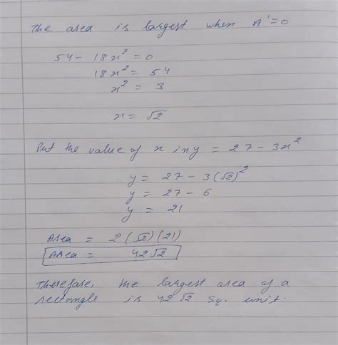[solved] a rectangle has its base on the x axis and its upper two