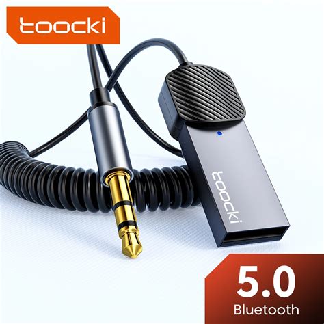 Toocki 무선 블루투스 50 보조 수신기 어댑터 자동차 스피커 음악 Usb 35mm 잭 오디오 보조 핸즈프리 수신기