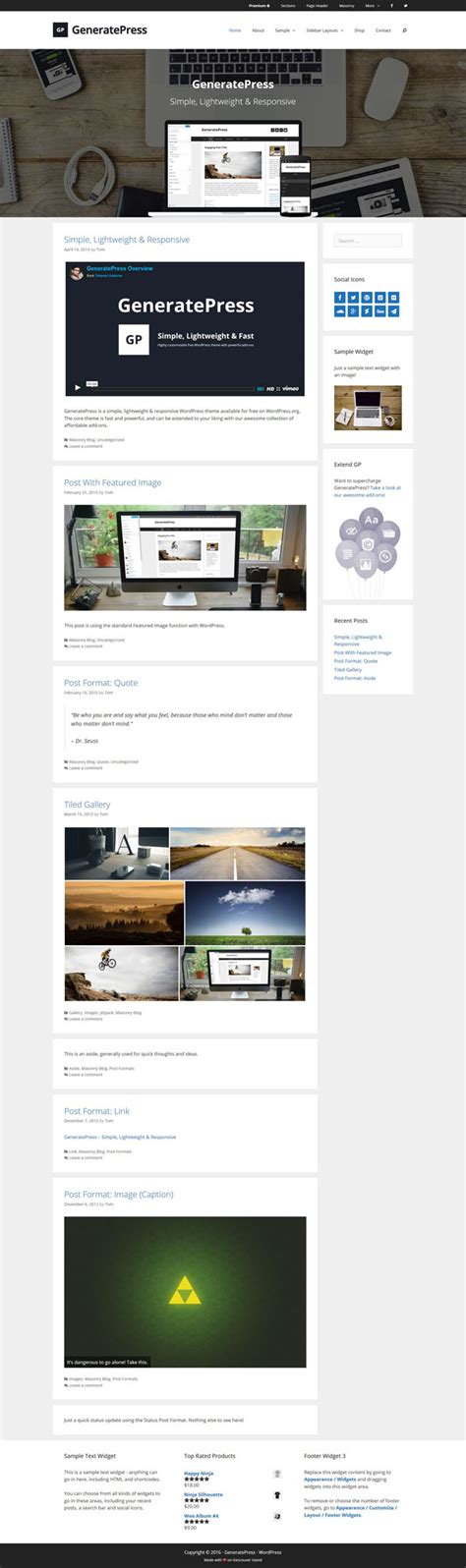 wordpress theme generatepress 快速佈景主題推薦 麥克斯與沃普雷司