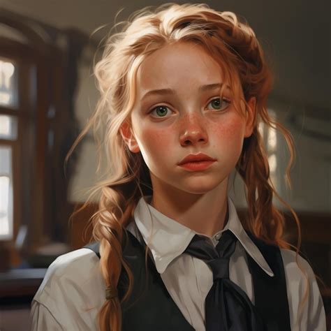 Premium Ai Image A Schoolgirl Portrait