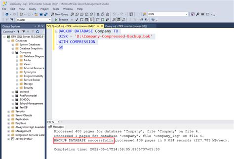 database backup using sql queries and its type