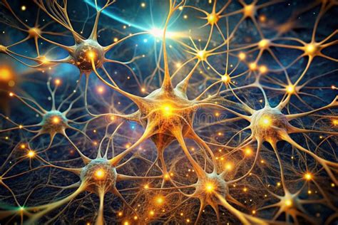 Artistic Neural Network Structure Showcasing Glowing Synapses And