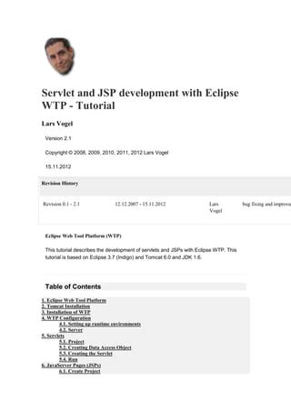 Servlet And Jsp Development With Eclipse Wtp PDF