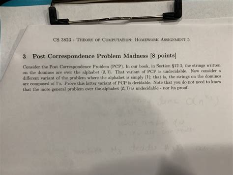 solved cs 3823 theory of computation homework assignment