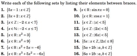 Solved Write Each Of The Following Sets By Listing Their Chegg Com