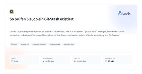 So Prüfen Sie Ob Ein Git Stash Existiert Labex