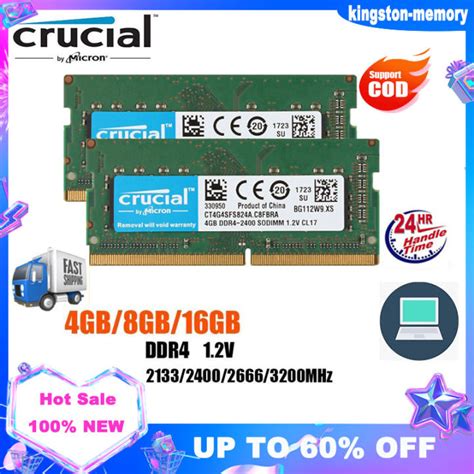 【cod】original Crucial Notebook Ram Ddr4 4 8 16gb Laptop Game Memory 2133 2400 2666 3200mhz Pc4