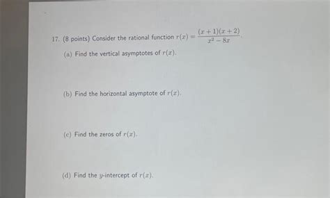Solved Points Consider The Rational Function Chegg