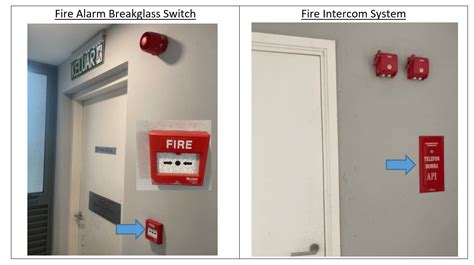 Fire Alarm Breakglass Switch And Fire Intercom System At Each Floor