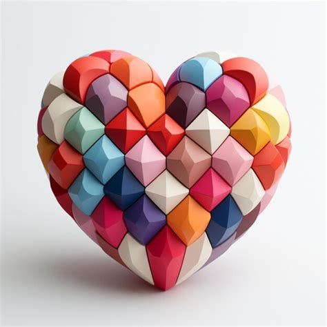 3d Heart Shape Design Premium Ai Generated Image