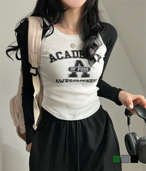 무료배송 아카데미 밑단 언발 나그랑 긴팔 티셔츠
