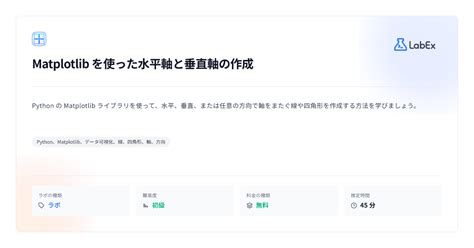 Python Matplotlib チュートリアル 水平、垂直、および任意の方向の線と四角形 Labex