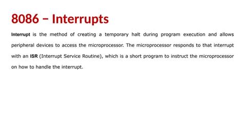 8086 microprocessor interrupts ug final sem pptx