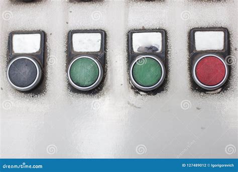 Control Panel With Push Buttons Stock Photo Image Of Adult Typography 127489012
