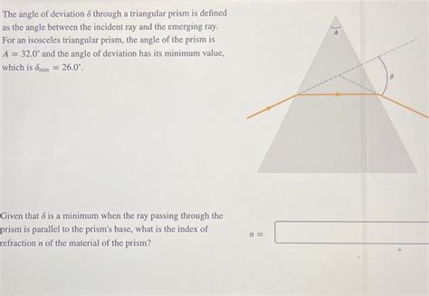 solved the angle of deviation δ through a triangular prism