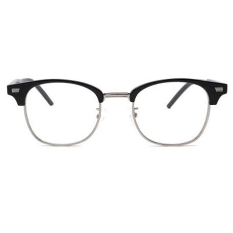 Gnj Commerce Shine 블랙 실버 반뿔테 안경 뿔테 패션안경 안경테 핫트랙스