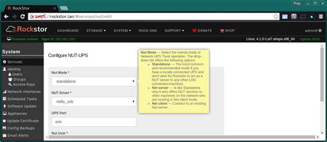 Ups Nut Setup — Rockstor Documentation