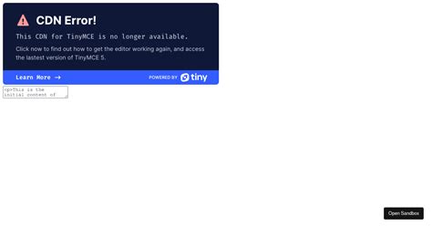 React Tinymce Examples Codesandbox