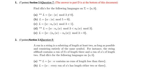Solved Points Section Question The Answer To Part D Chegg