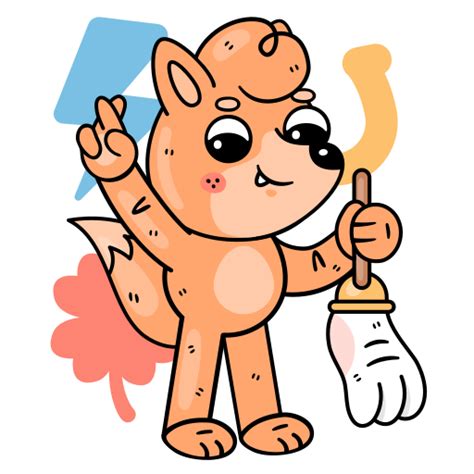 Bone Fred The Fox Lineal Color Sticker Freepik