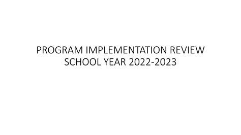 Program Implementation Review 5pptx