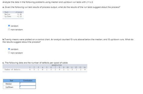 solved analyze the data in the following problems using