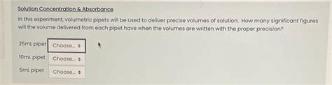 Solved Solution Concentration And Absorbance In This