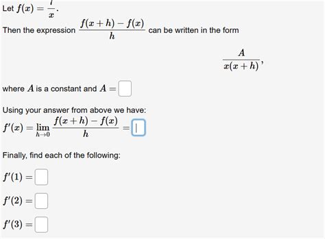 Solved Let F X Rx Then The Expression F X H F X H Can Be Chegg Com