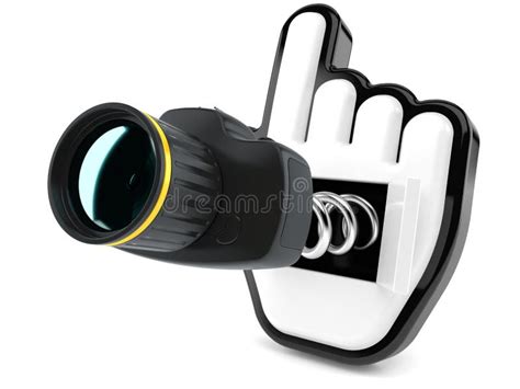 Camera And Cursor Negative Space Logo Design Stock Vector