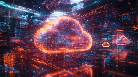 Cloud Api Integration Captivating Holographic Projection Of Api Based Cloud Integration Set In