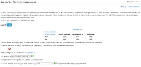 Solved Exercise Algo Test Of Independence Question Chegg Com