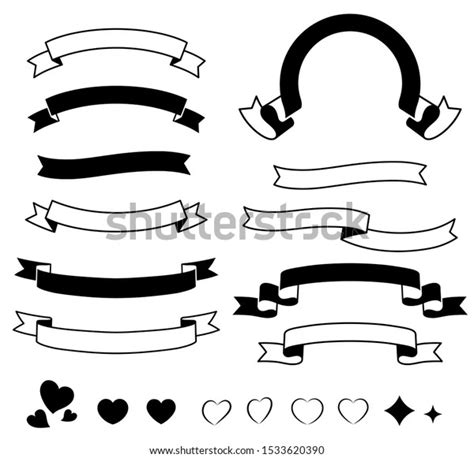 Title Ribbon Frame Set Decoration Ornament Stock Vector Royalty Free Shutterstock