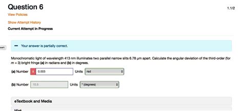 SOLVED: Question 6 View Policies 1.1/2 Show Attempt History Current Attempt in Progress Your ...