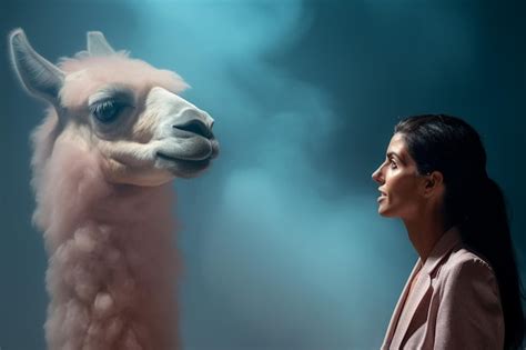 Premium AI Image Llama Chat With Person As Bot Art Wallpaper For Meta AI Model