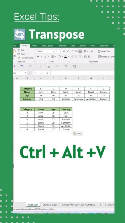 Easily Transpose Data In Excel With Simple Keyboard Shortcuts Shorts