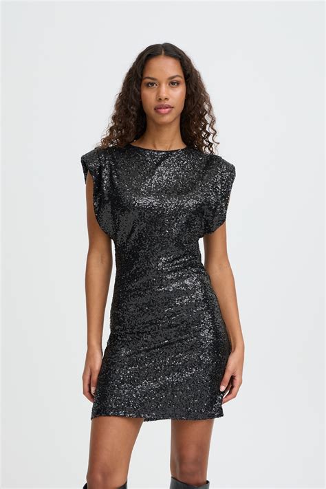 Ihfauca Dress In Black Polyester Ichi
