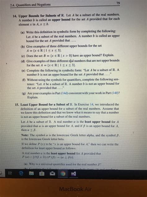 Solved 24 Quantifiers And Negations 14 Upper Bounds For