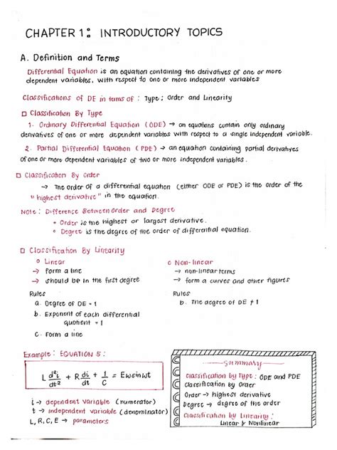 Differential Equations Notes Pdf